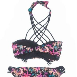 Hula Honey | Swim | Hula Honey Tropical Splash High Neck Bikini | Poshmark
